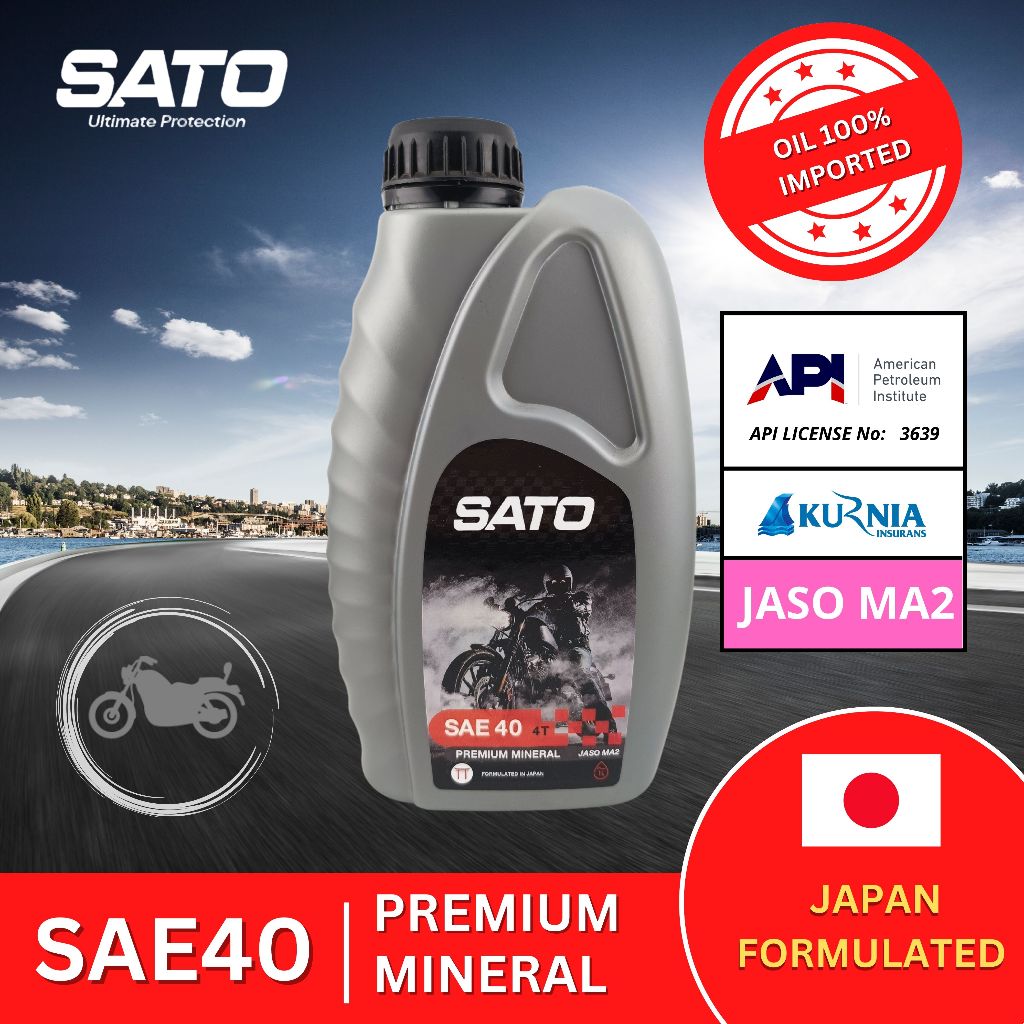 Sato 4T 1L Advance Mineral SAE40 Motorcycles Oil Minyak Hitam ...