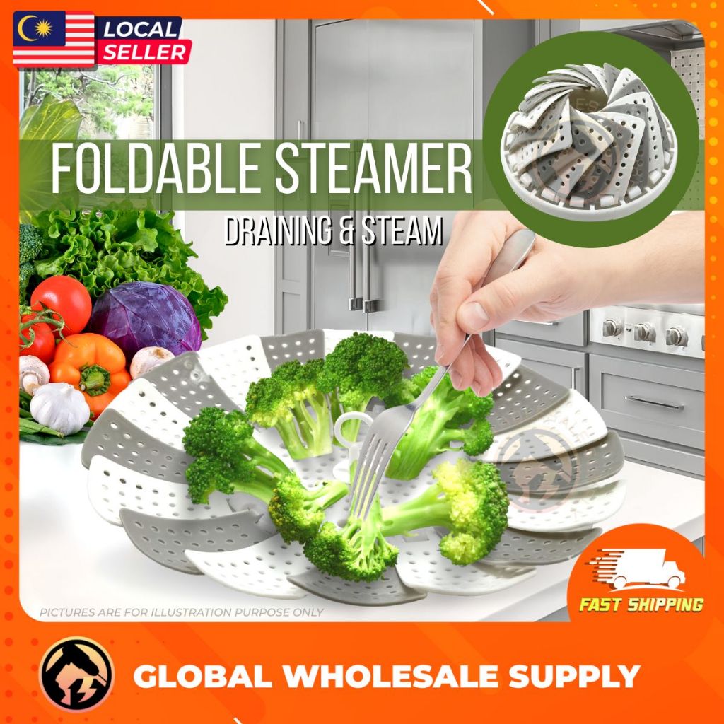 Dim Sum Steamer Foldable Food Steamer Pengukus Mini Steaming Tray Fruit ...