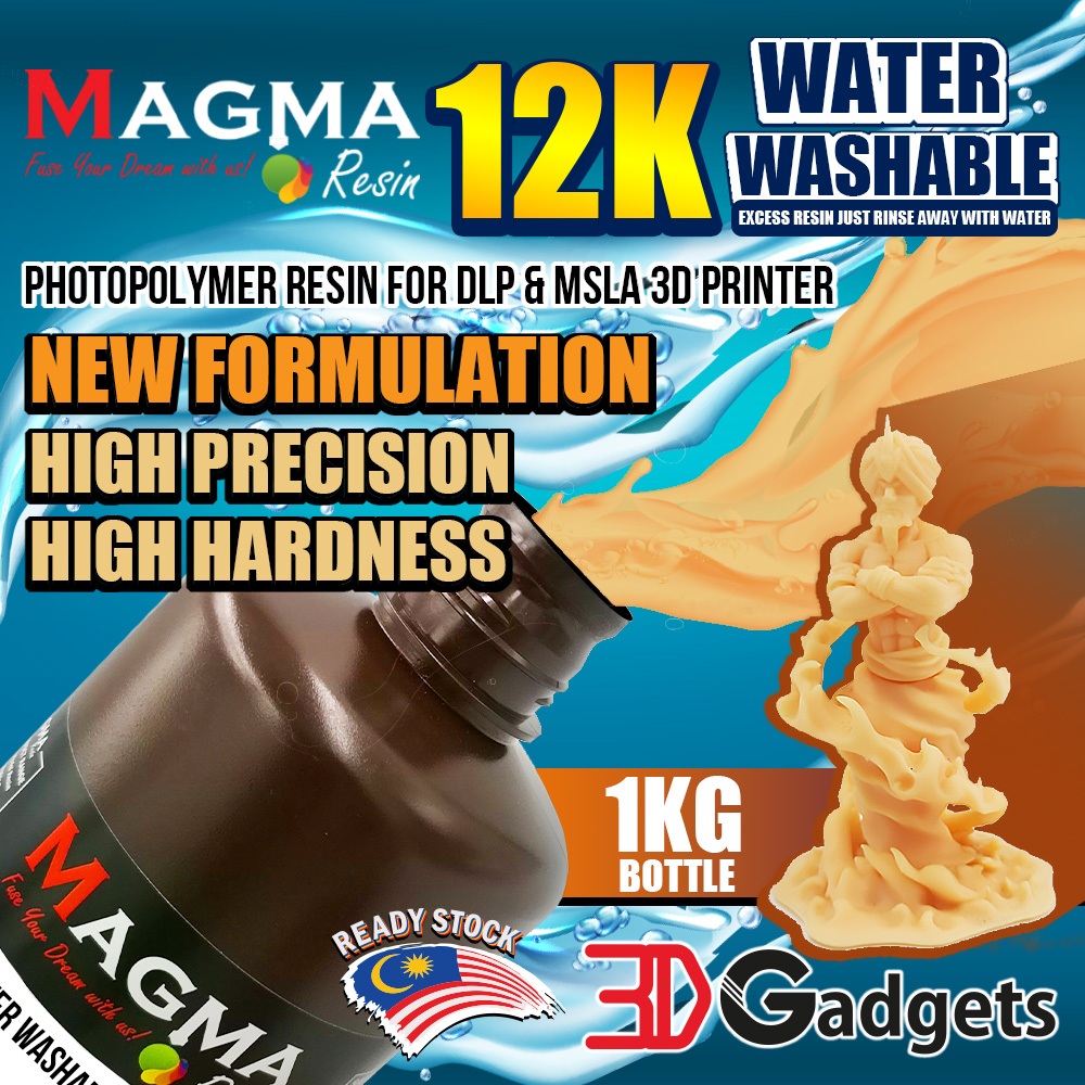 Magma x JamgHe 12K Water Washable Photopolymer UV Resin 1KG For Elegoo Creality Phrozen Anycubic ...