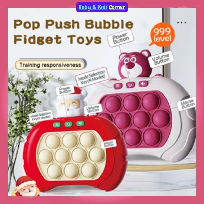 Quick Push Game Strawberry Pink Bear Popit Whack-A-Mole Machine ...