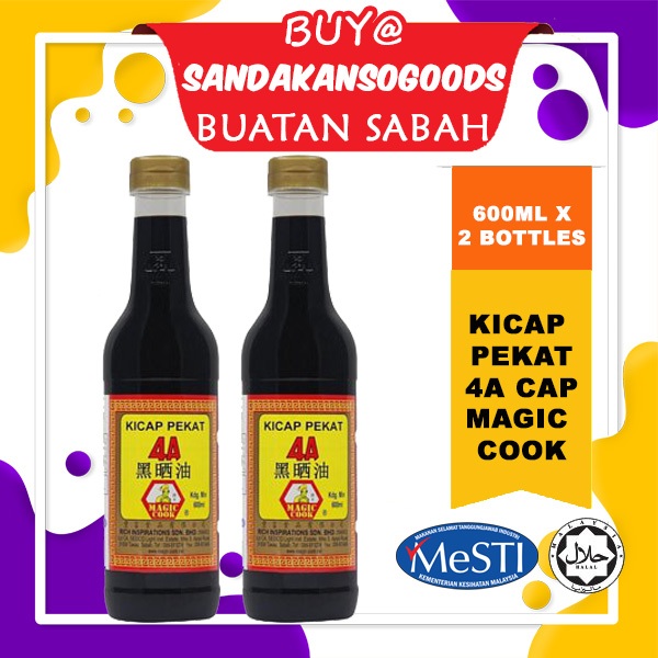 [Sabah] Cap Magic Cook Kicap Pekat 4A (600ml X 2 Botol) | Shopee Malaysia