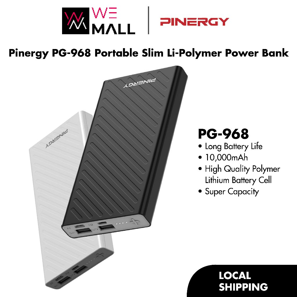 Pinergy PG-968 Portable Slim Li-Polymer 10000mAh Power Bank | Shopee ...