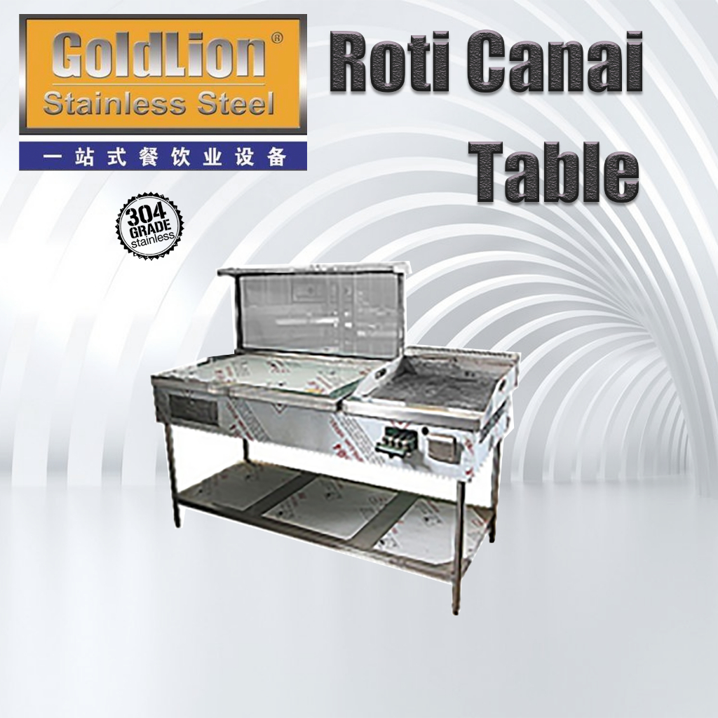 Stainless Steel Roti Canai Table Warung Restaurant Commercial 1 Tier ...
