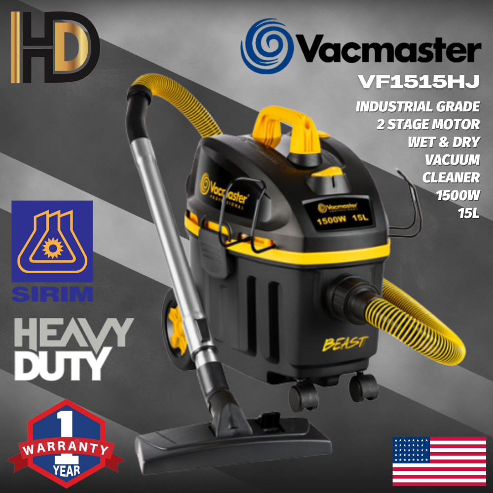 VACMASTER VF1515HJ Industrial Grade 2 Stage Motor Wet & Dry Vacuum ...