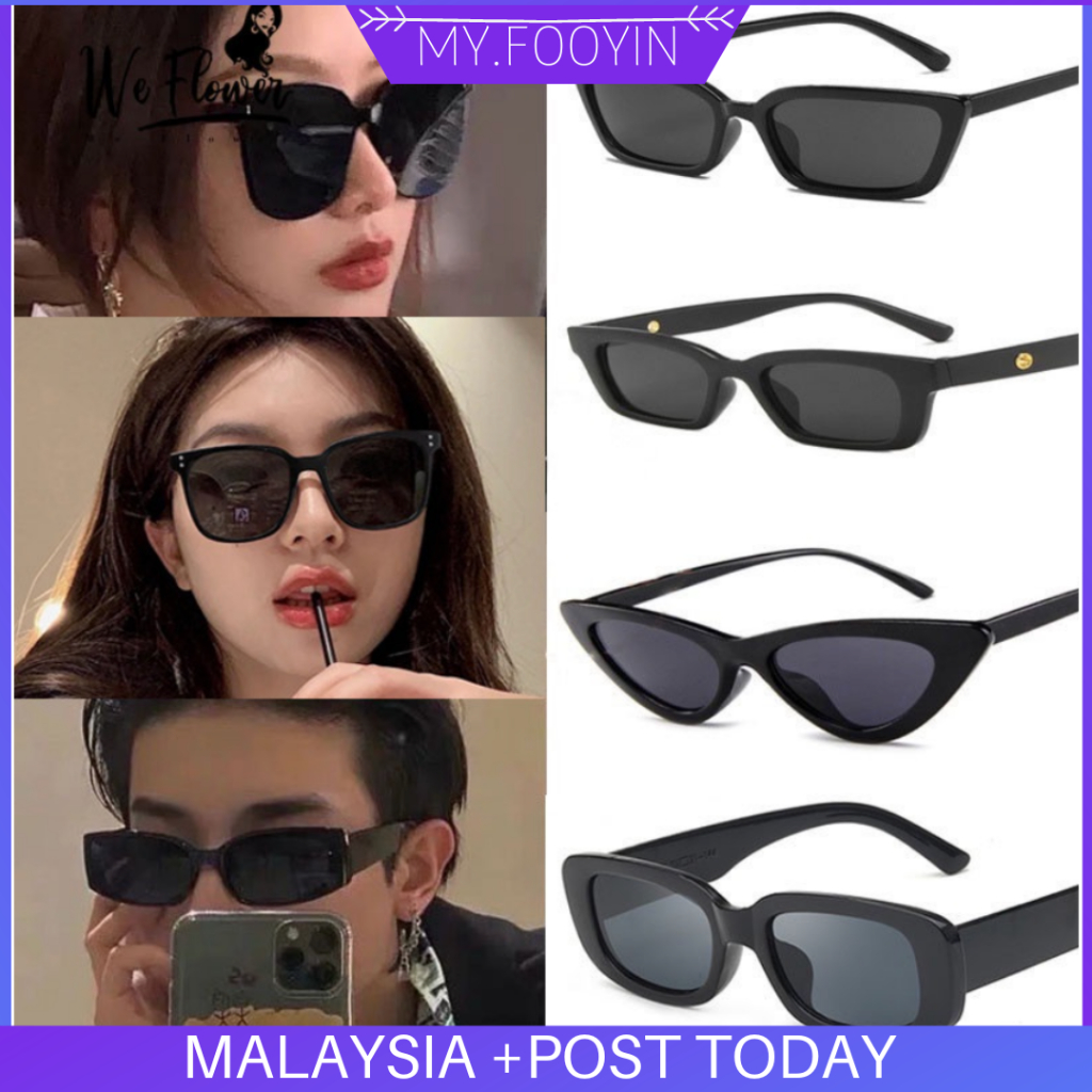 Myfooyin Unisex Anti Uv Fashion Black Square Sunglasses For Men Women