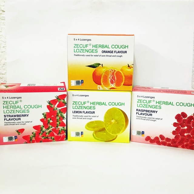 ZECUF HERBAL COUGH LOZENGES (HERBAL / ORANGE / LEMON / RASPBERRY ) 20'S ...