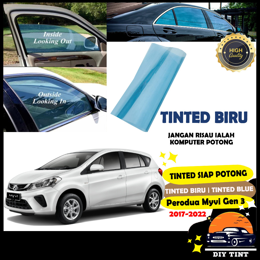 Perodua Myvi Gen 3 _2017-2022_TINTED CROMAX BIRU/Blue Tinted/ Tinted ...