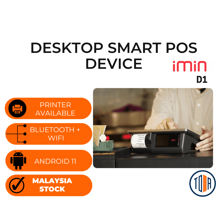 iMin D1 Desktop POS Touchscreen Terminal 10.1" inch Android (2/16GB, NFC Option) | Shopee Malaysia