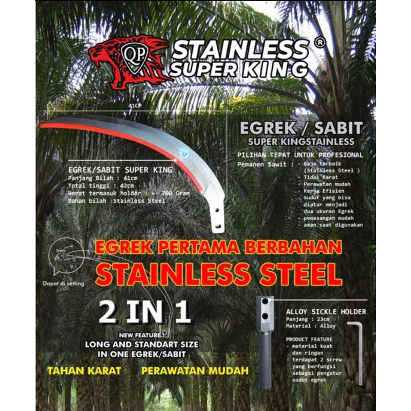 KK QP Super King Stainless Sickle/Sabit (STAINLESS STEEL!!!) | Shopee ...