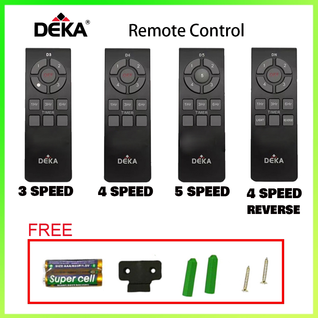DEKA Ceiling Fan Remote Control D3&R3 3 SPEED / D4&R4 4 SPEED / DN 4 ...