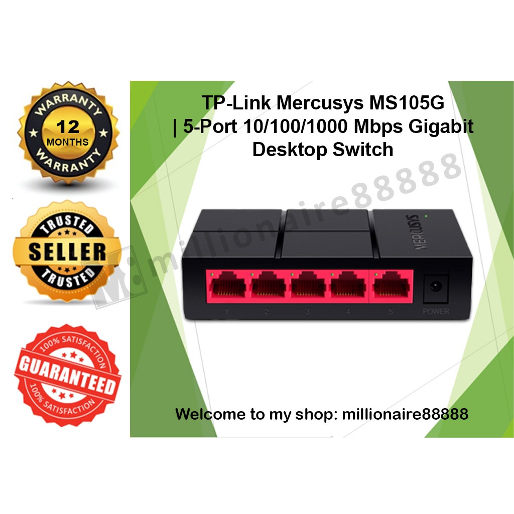 Mercusys MS105G 5 Gigabit Ports 10/100/1000Mbps Desktop Ethernet Lan ...