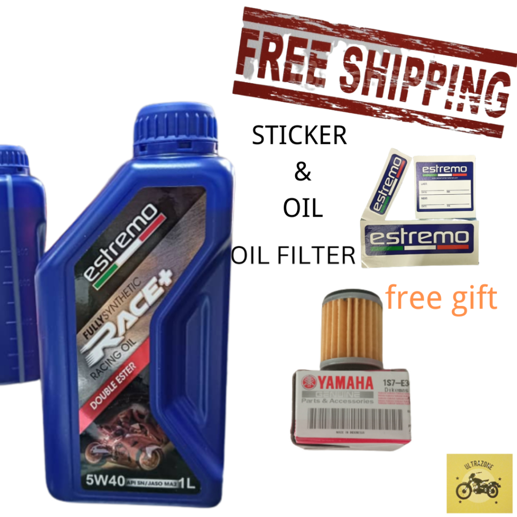 100% ORIGINAL ESTREMO FULLY SYNTHETIC RACE+ 5W40 RACING OIL DOUBLE ESTER | Shopee Malaysia