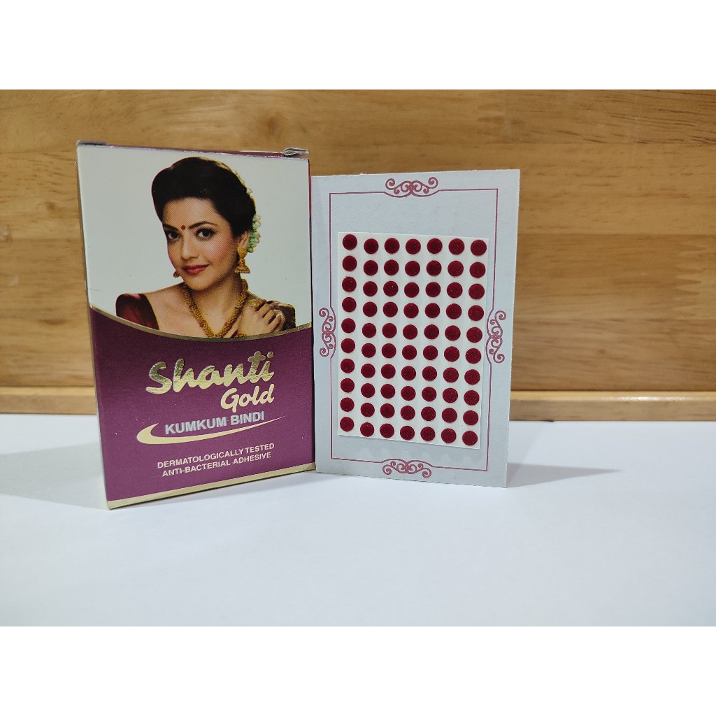 Shanti Gold Premium KumKum Bindi Maroon Box Size 7 - 0.4 Cm | Shopee ...