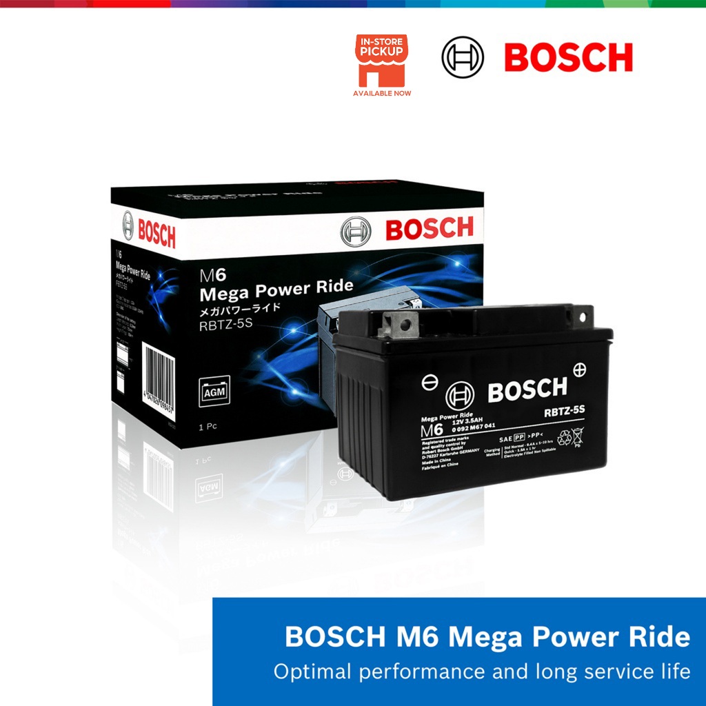 Bosch M6 Mega Power Ride RBTZ-5S YTZ5S AGM VRLA Battery EX5 / EGO-LC ...