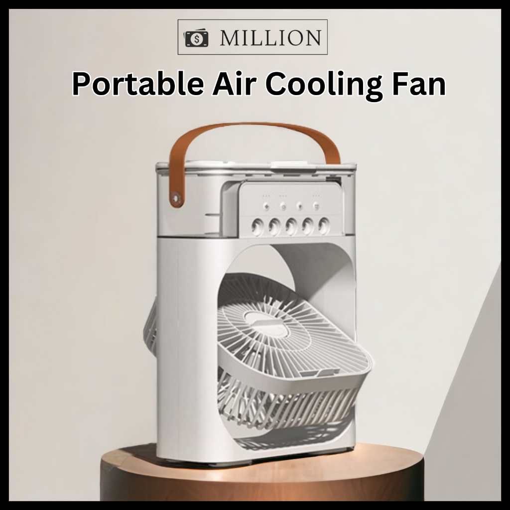 [MILLION] AIR COOLING CONDITIONER FAN Portable Fan With 5 Sprays 7 ...