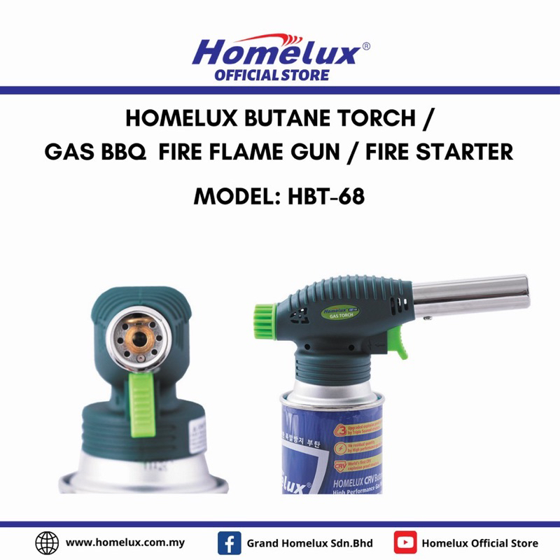 HOMELUX HBT-68 KOREA DESIGN BUTANE GAS TORCH_FIRE FLAME PORTABLE TORCH ...