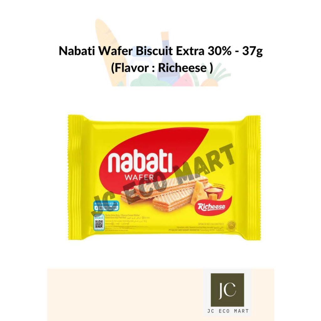 Nabati Wafer Biscuit Extra 30% - 37g (Flavor : Pink Lava / RichChoco ...