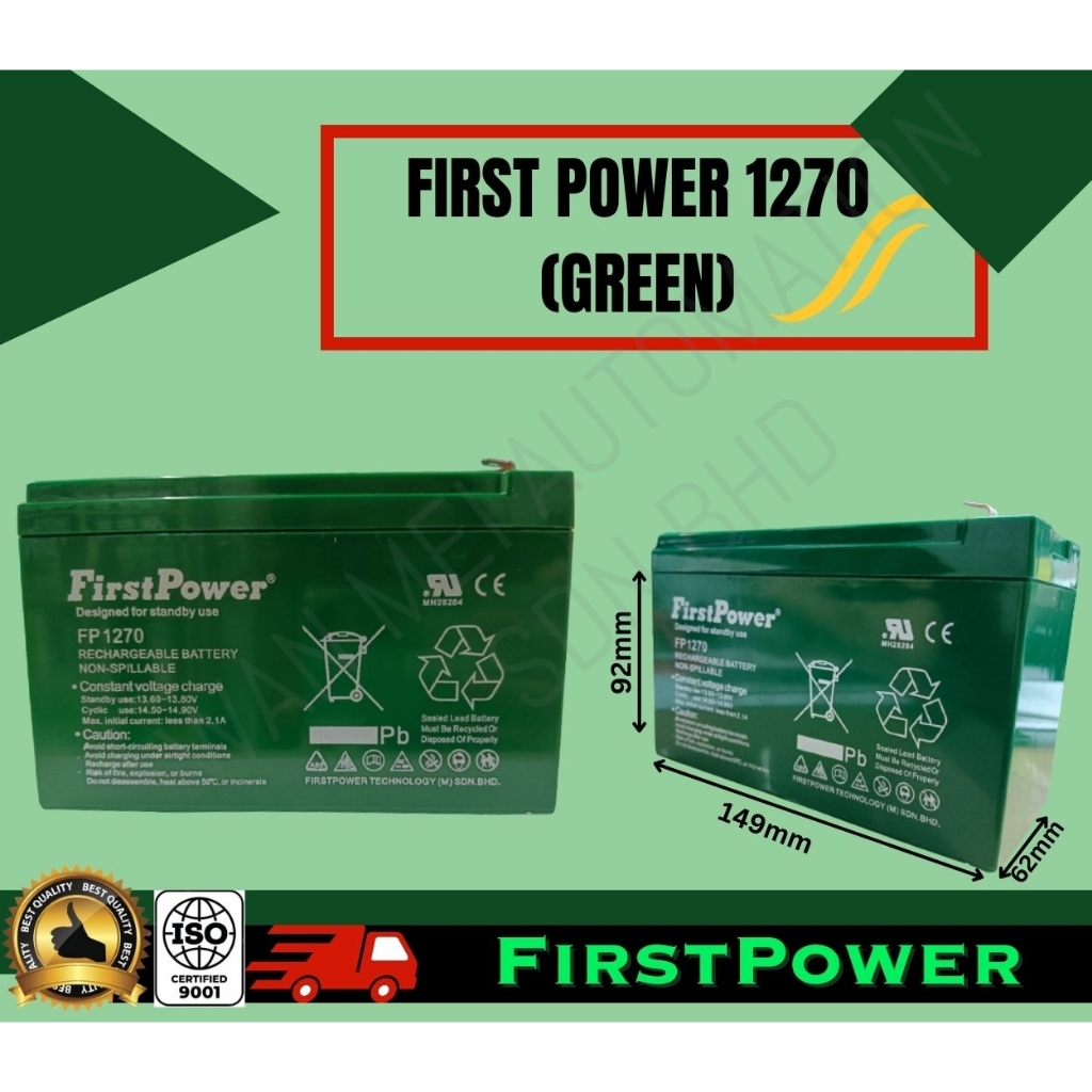 FIRST POWER RECHARGEABLE BATTERY (FP 1270) | Shopee Malaysia