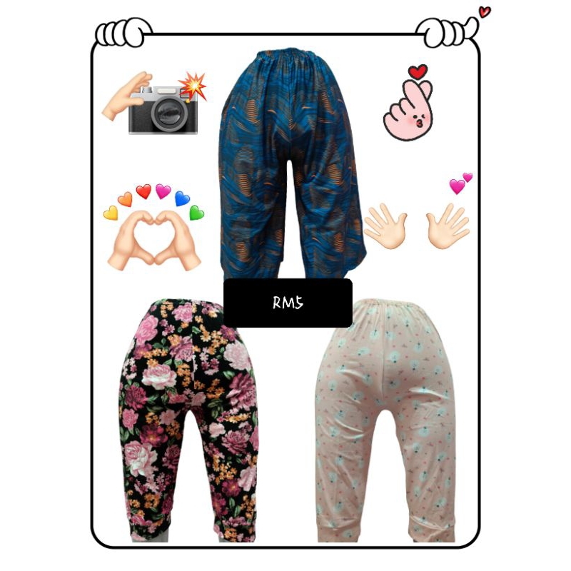 🔥3 SUKU CORAK BUNGA🔥Seluar Tiga Suku/Standardsize Plus size/Corak Bunga ...