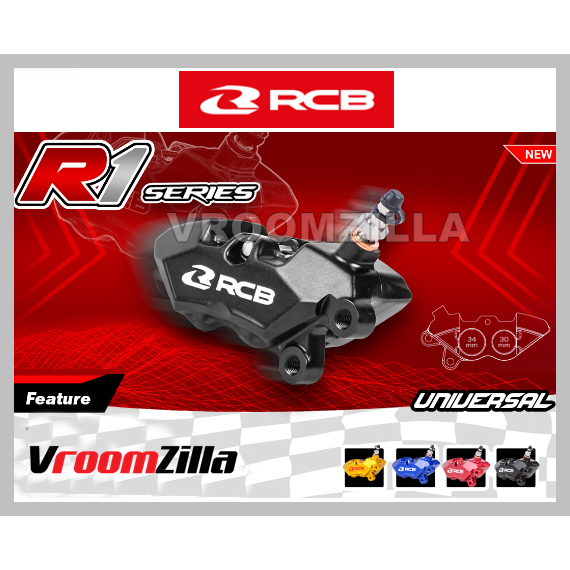 RCB R1 FRONT CALIPER 4 POT PISTON UNIVERSAL ( WITHOUT P4 BRACKET ) 100% ...