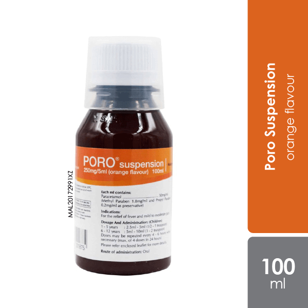 PORO SUSPENSION 250mg/5ml (ORANGE FLAVOR) | Shopee Malaysia