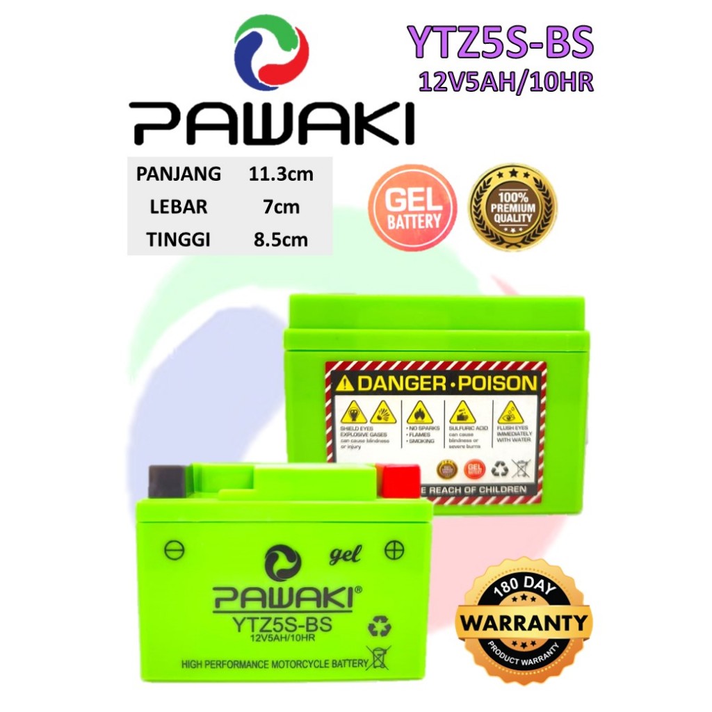 Pawaki Gel Bateri Motor YTZ5S-BS Battery Motorcycle Y15ZR Y16ZR MT15 ...