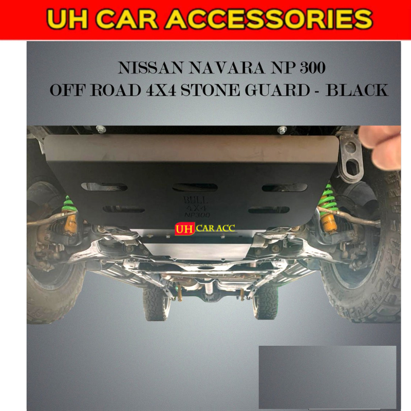 NISSAN NAVARA NP300 STONE GUARD UNDER BODY GUARD - 2 PCS METAL BLACK ...