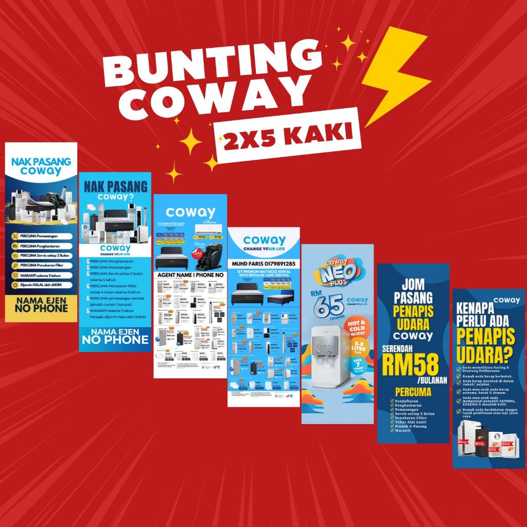 PRODUCT UPDATED!! BUNTING COWAY 2X5 KAKI (SERIUS MURAH!!) - PENTING ...