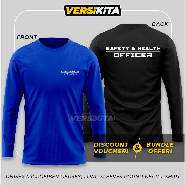 SAFETY & HEALTH OFFICER Microfiber Jersey Roundneck Long Sleeves T ...