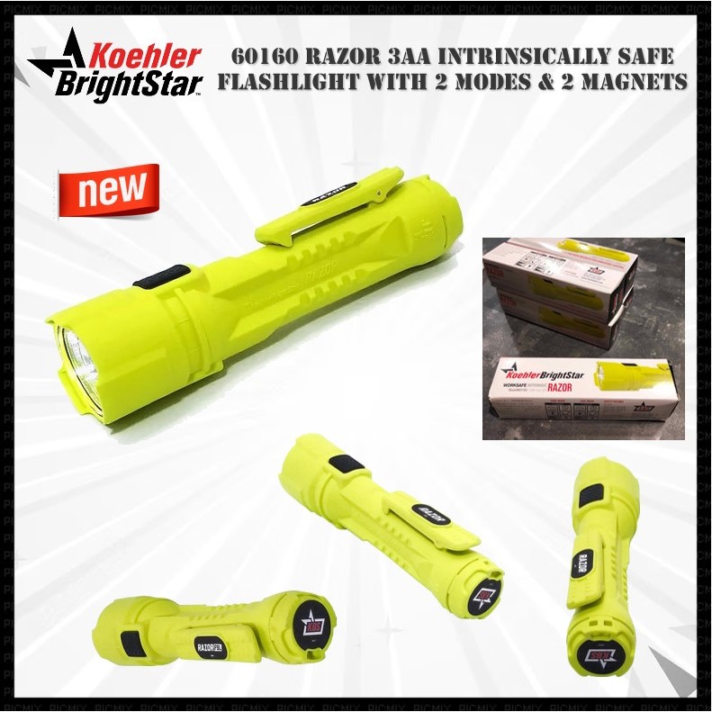 BRIGHTSTAR 60160 RAZOR INTRINSICALLY SAFE / EX PROOF DUAL MODES AND 2 ...