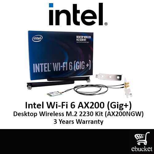 Intel Wi-Fi 6 AX200 (Gig+) Desktop Wireless M.2 2230 Kit (AX200NGW ...