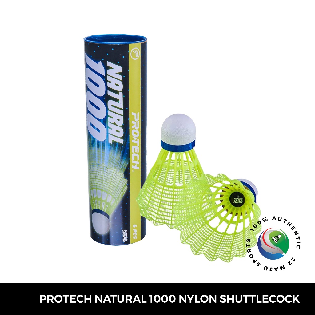 PROTECH NATURAL 1000 NYLON BADMINTON SHUTTLECOCK ( 6PCS ) | Shopee Malaysia