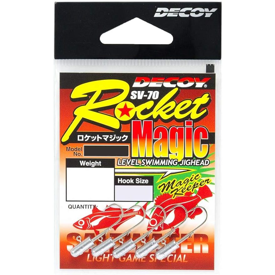 Decoy SV-70 Jig Head Rocket Magic Fishing Hook #6 #8 0.3g 0.6g 0.9g 1.2g 1.5g 1.8g 2.0g 3.0g 3 ...