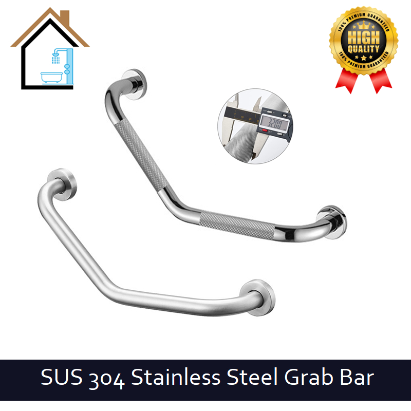SUS 304 Stainless Steel Anti-Slip Bathroom Safety Grab Bar Knurled ...