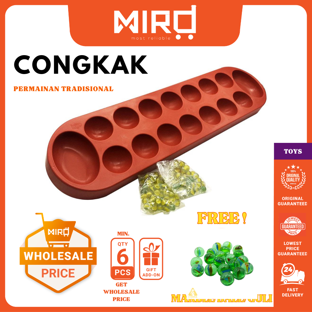 Congkak Traditional Malaysian Game 16 Holes / Congkak Permainan ...