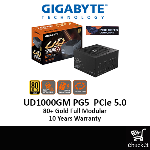 Gigabyte Ultra Durable 1000W PCIe 5.0 80+ Gold Full Modular Power ...