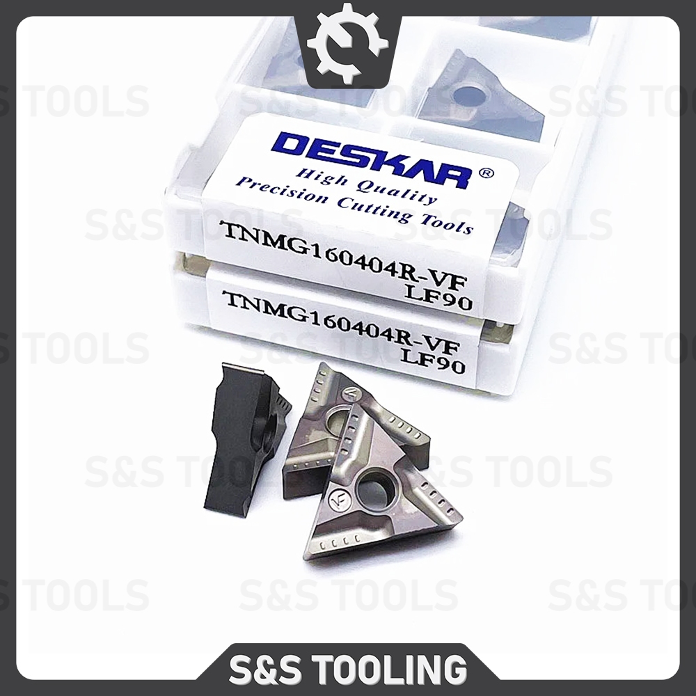 10pcs TNMG160404R-VF LF90 / TNMG160404L-VF LF90 DESKAR CERMET CARBIDE INSERT LATHE TURNING CNC ...