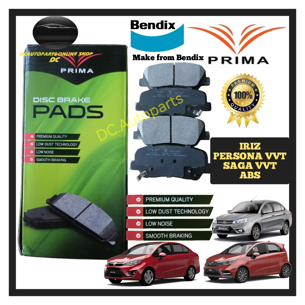 PRIMA FRONT BRAKE PAD PROTON IRIZ PERSONA VVT SAGA VVT ABS 2014 ...