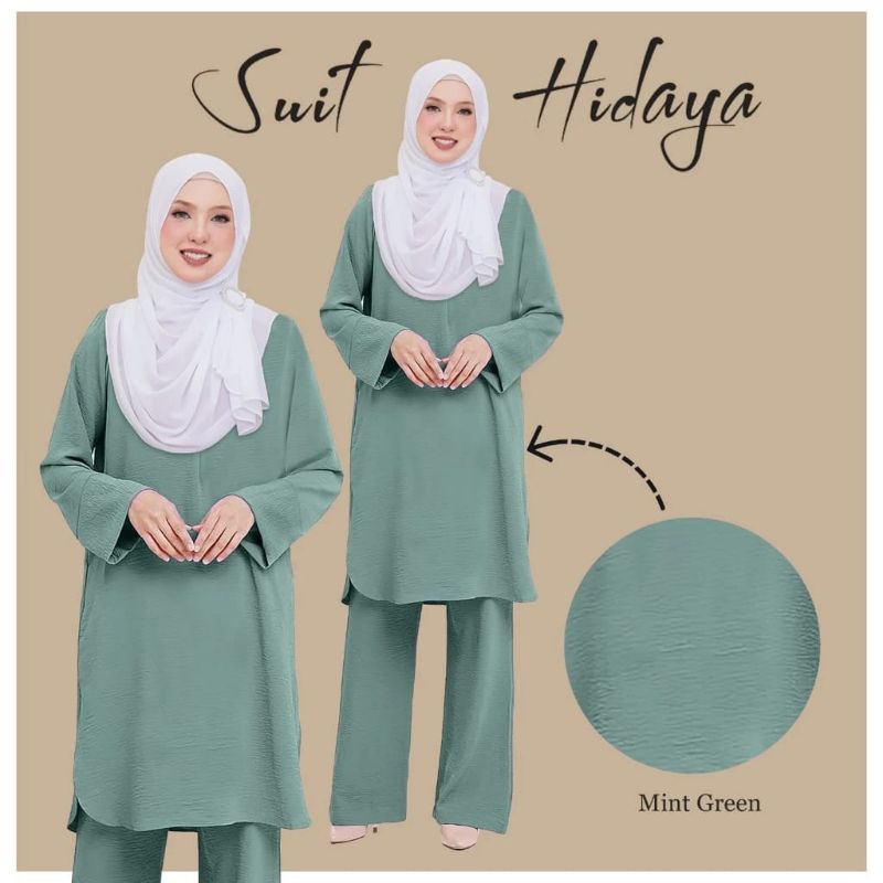 HIDAYA (HIDAYASUIT) BELAUS DAN SELOUAR SET WARDA CEY MATERIAL | Shopee ...