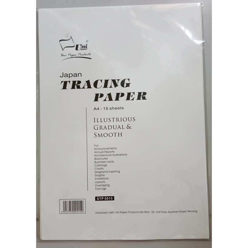 Uni A4 size Tracing Paper - STP0015 (15sheets, 100gsm) | Shopee Malaysia