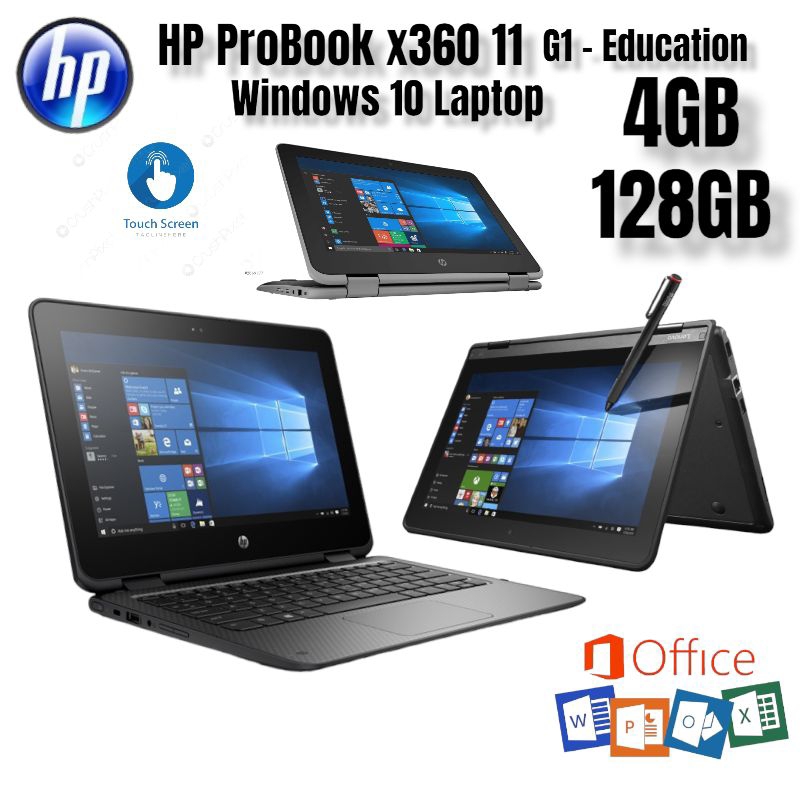 Laptop hp probook 11 x360 g1ee touch screen 4gb ram 128gb ssd | Shopee ...