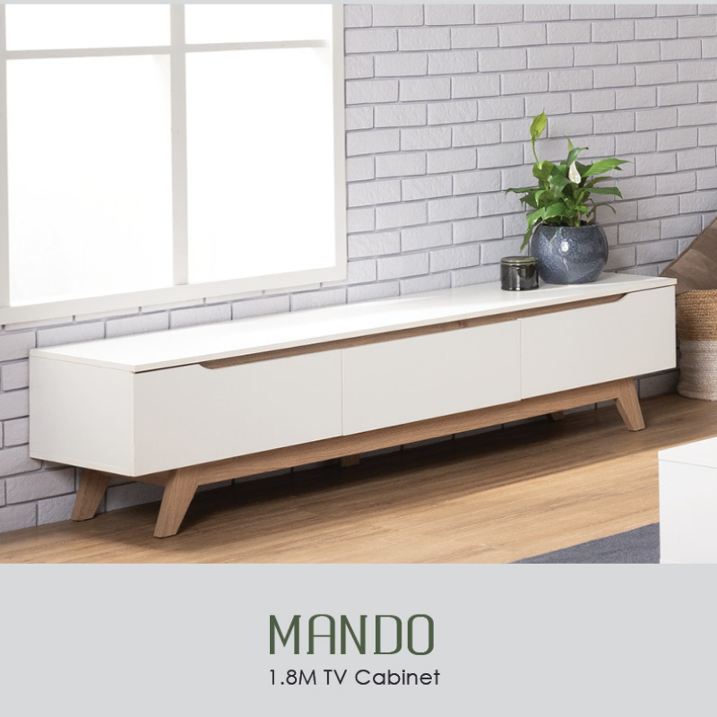 hinlim.com - Mando 1.8M TV Cabinet / TV Storage with Drawer / White TV ...