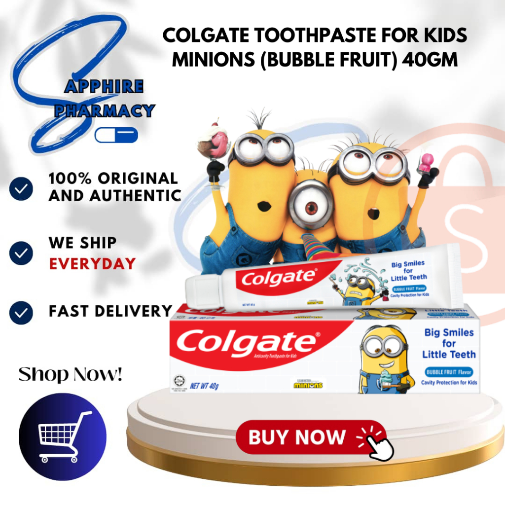 COLGATE TOOTHPASTE FOR KIDS MINIONS (BUBBLE FRUIT) 40GM | Shopee Malaysia