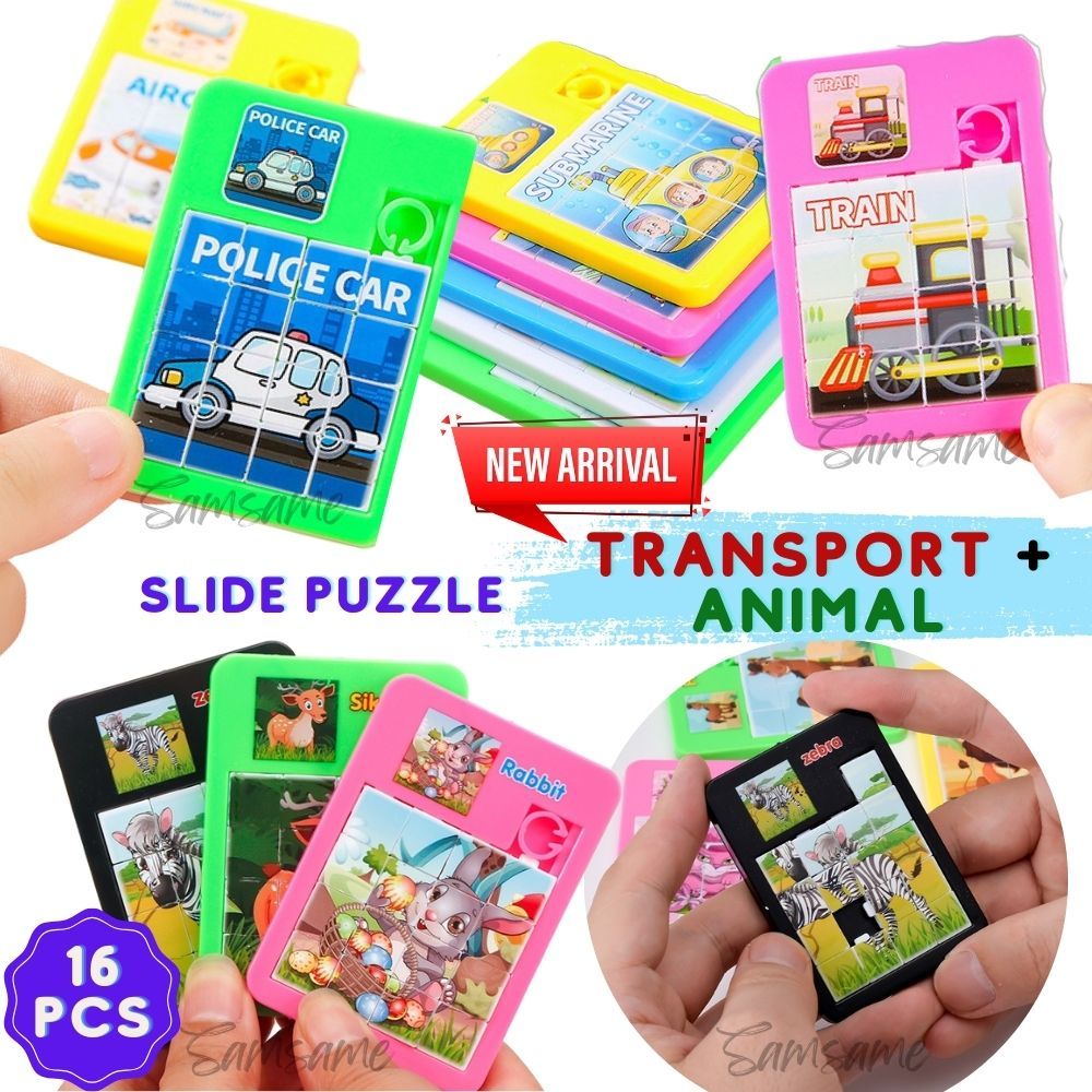 IQ Train Slide Puzzle Animal Vehicle Jigsaw Plastic Early Learning Educational Mind transport 3D ...