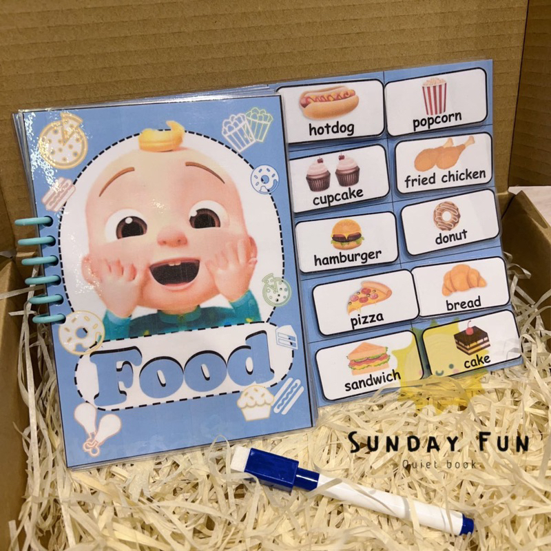 🇲🇾ready stock cocomelon food busy book 儿童安静书附送笔 | Shopee Malaysia