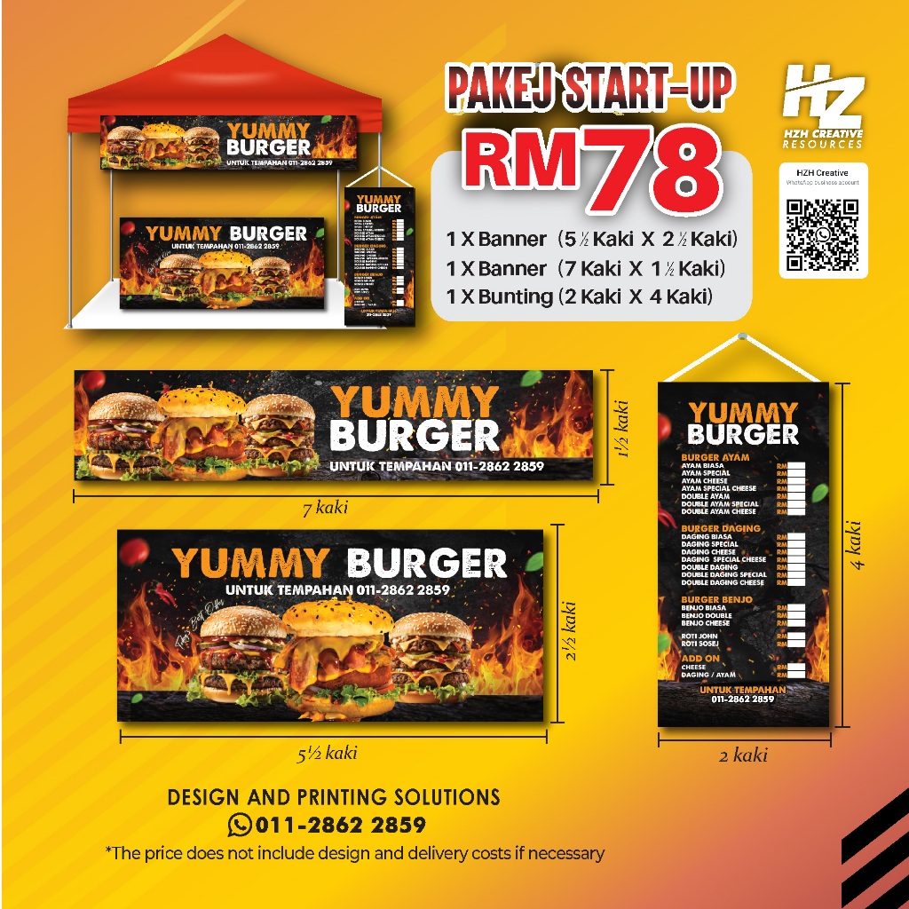 PAKEJ BANNER GERAI BURGER (READY DESIGN AVAILABLE) | Shopee Malaysia