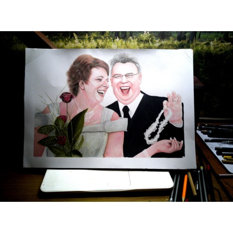 lukisan potret #potraitdrawing realistic (TWO FACE) | Shopee Malaysia