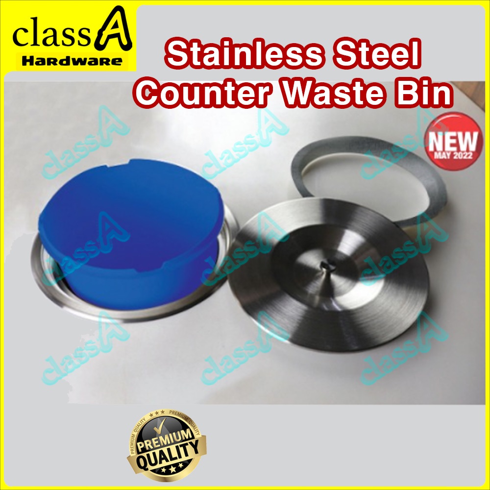 ClassAHW Counter Top Plastic PVC Waste Bin Stainless Steel Trash ...