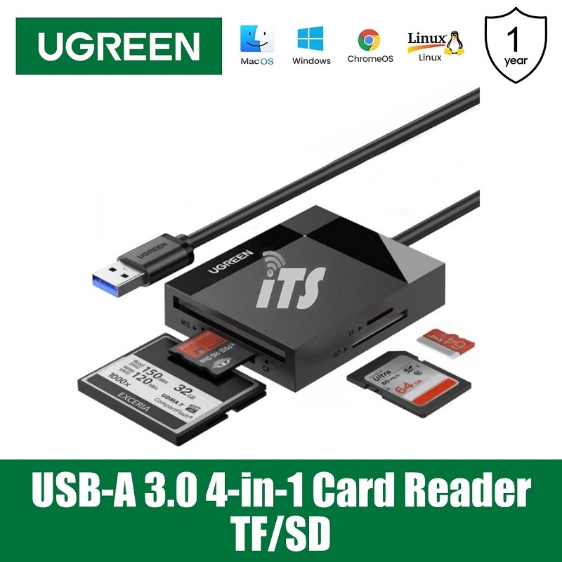 UGREEN 4-in-1 USB 3.0 SD/TF Card Reader (30333) | Shopee Malaysia