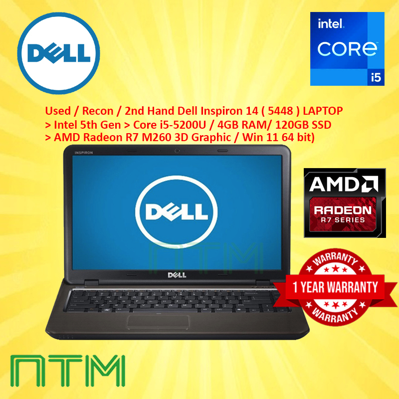 #1345 *Used / 2nd Hand / Budget Dell Inspiron 5448 5TH i5 4GB 120GB SSD ...
